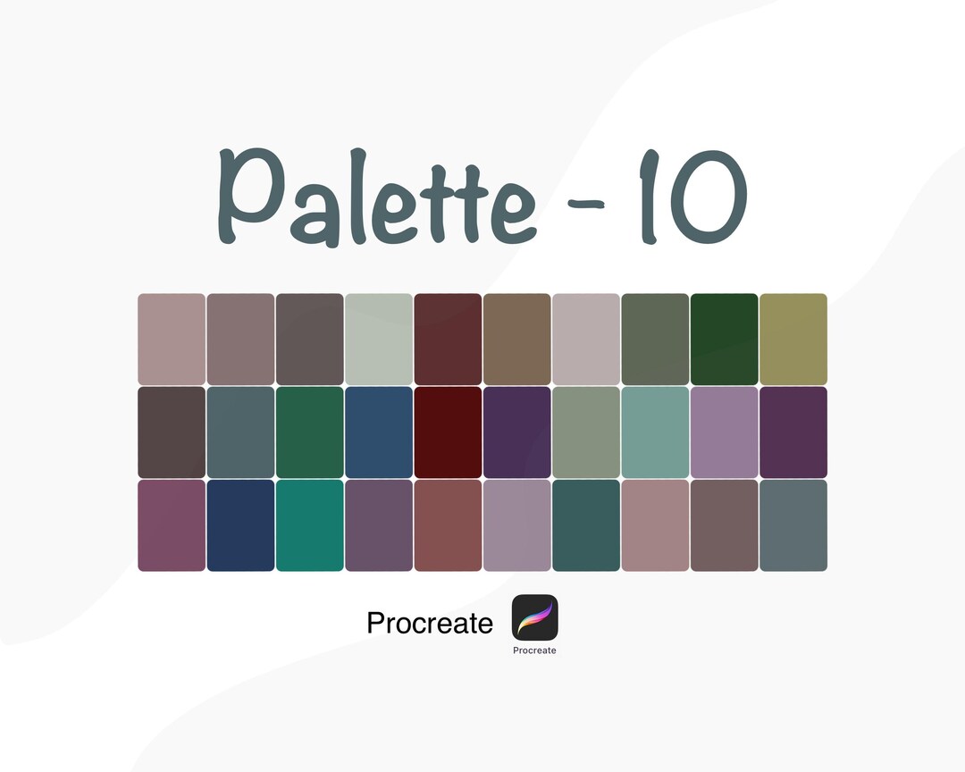 Procreate Colors - Palette - 10 - Illustration Colors - Digital Drawing ...