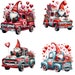 Valentine's Gnomes and Trucks Clipart - Set of 12 PNG Illustrations for ...