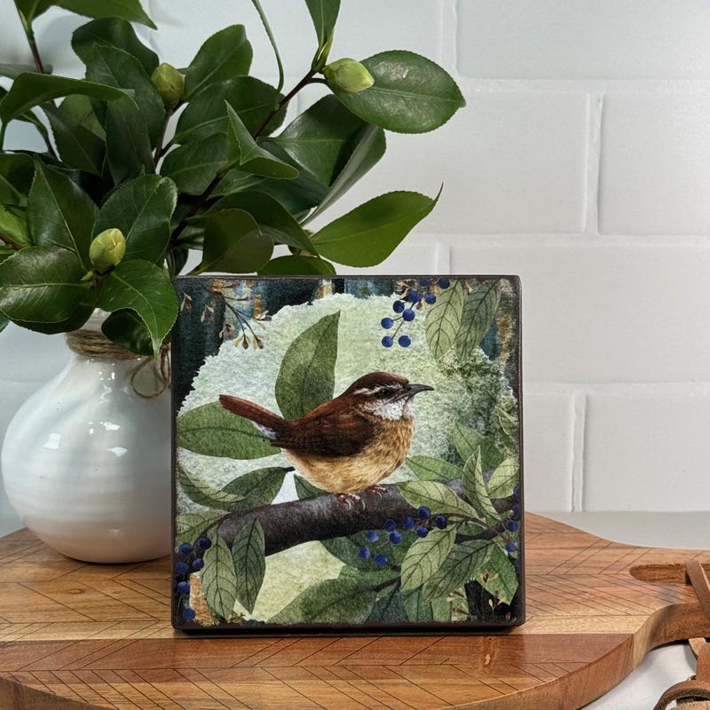 Wood Block Bird Decor - Etsy
