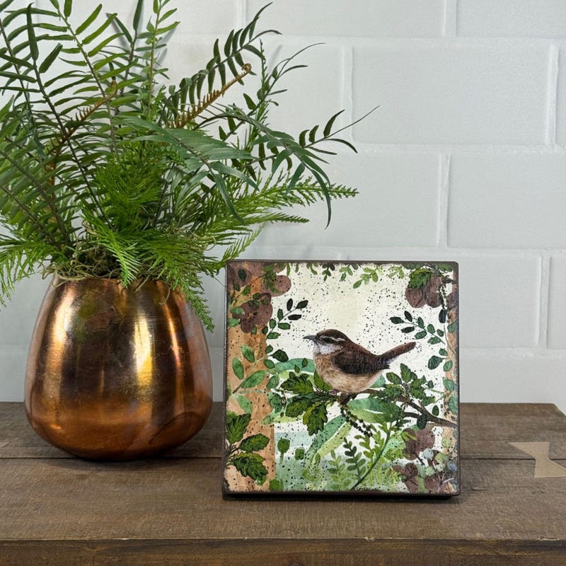 Metal Bird on Wood Stand - Etsy