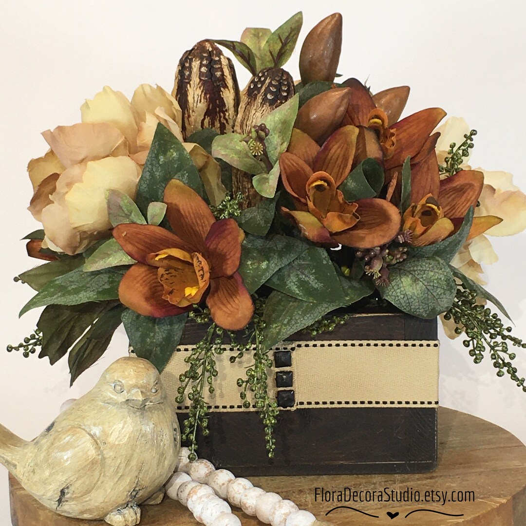 Centerpiece Floral Arrangement, Farmhouse Table, French Country, Rust ...