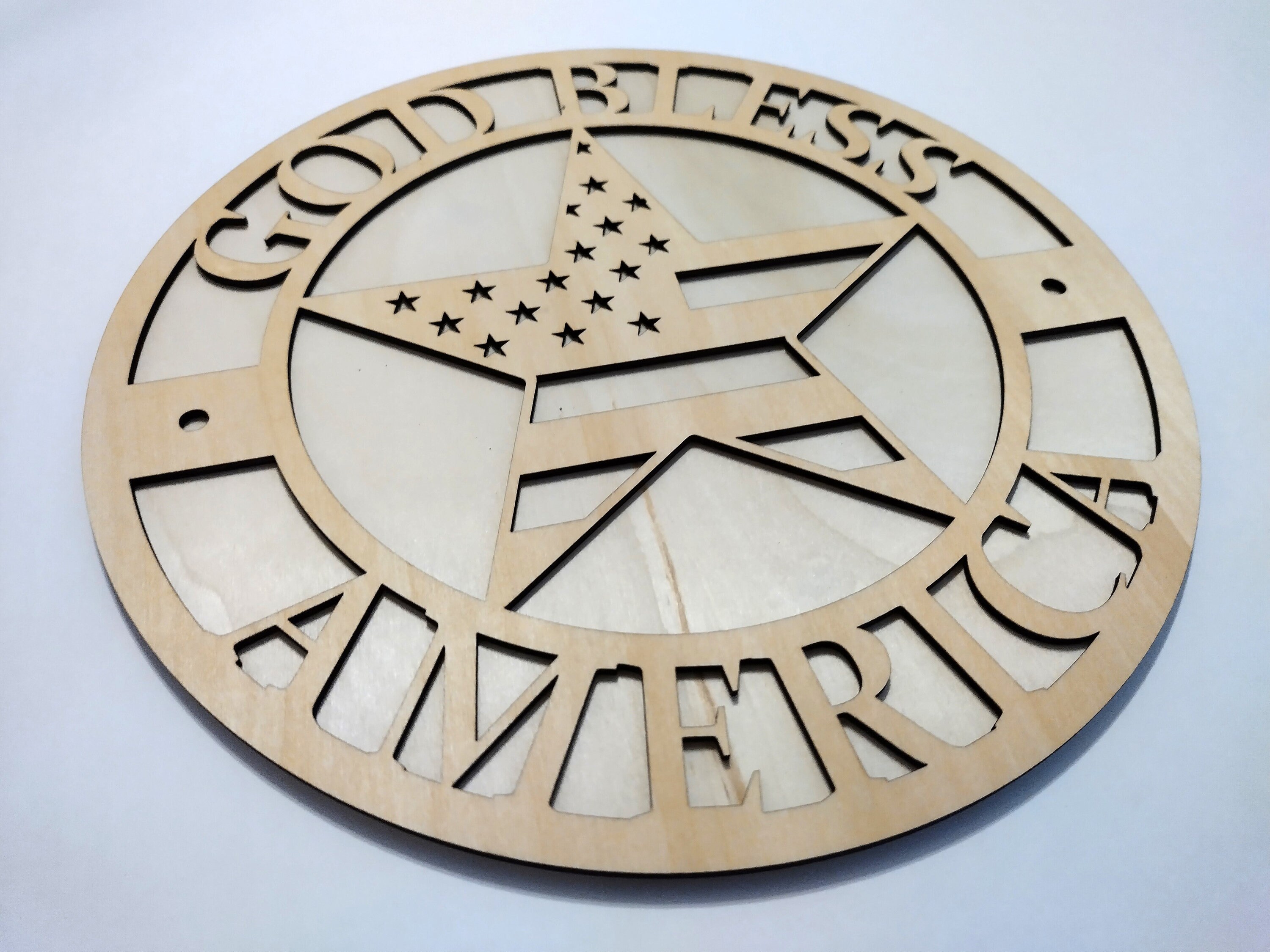 God Bless America Door Hanger DIY Kit: Unfinished Wood Round Sign - Etsy