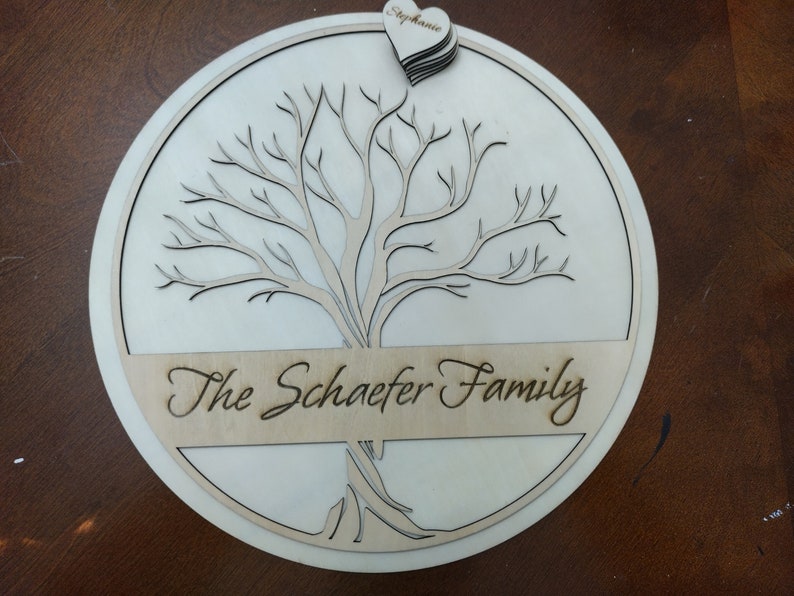 DIY Kit Family Tree Wooden Sign Personalized With Names on Hearts Gift ...