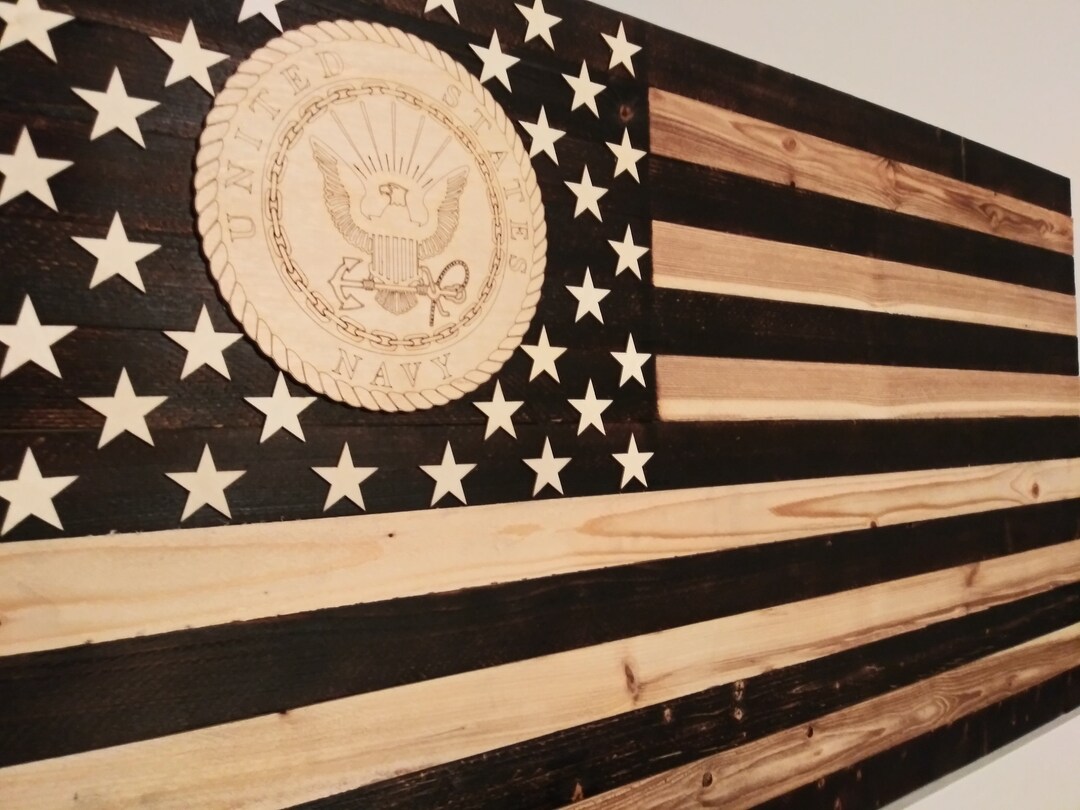 Handmade Military Wooden Flag - Rustic Patriotic Decor - Made to Order ...