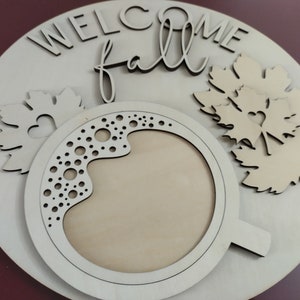 Welcome Fall Door Hanger, DIY Kit, Unfinished Wooden Door Round Sign ...