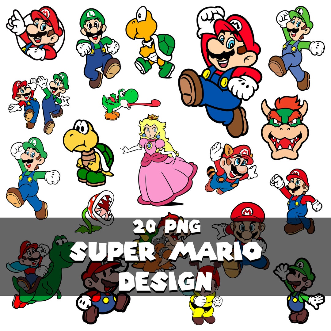 20 Super Mario Bundle, Super Mario PNG, Super Mario, Super Mario Bundle ...