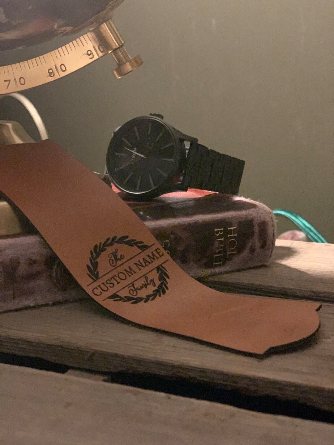 Custom Family Name Monogram Bookmark Genuine Leather - Etsy