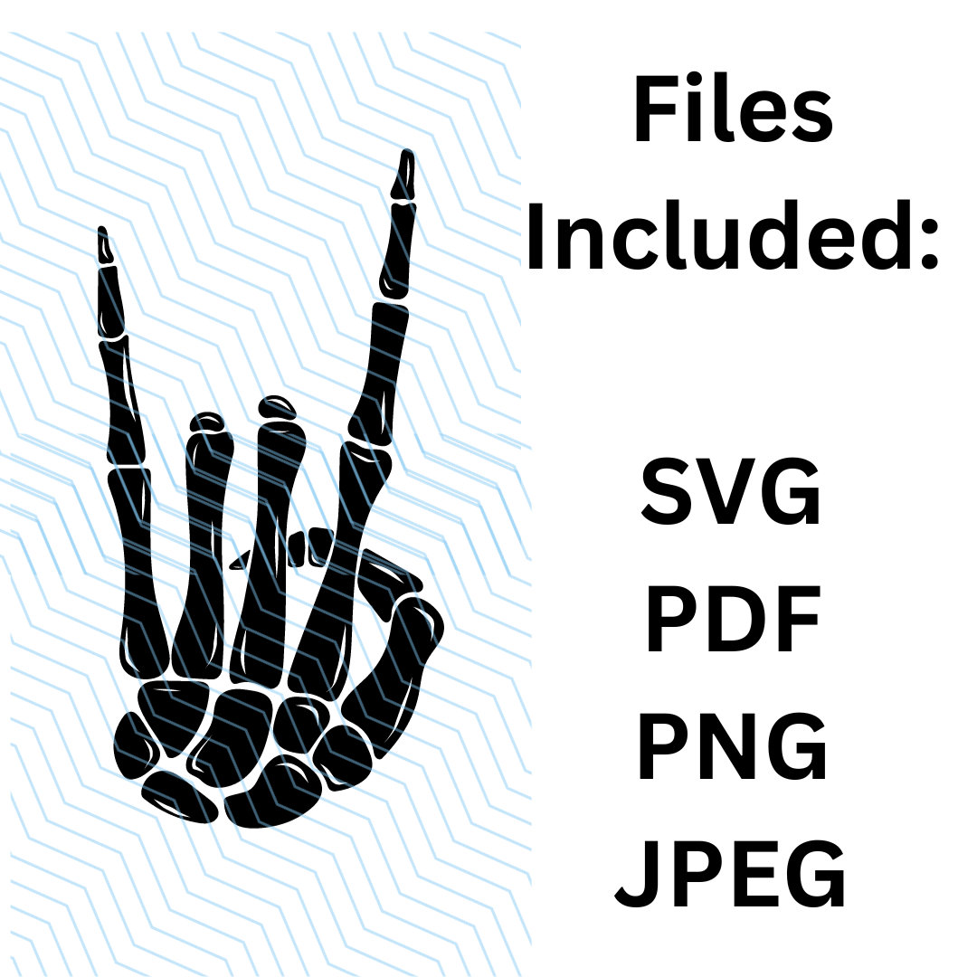Rock on Skeleton Hand SVG, PNG, JPEG - Etsy