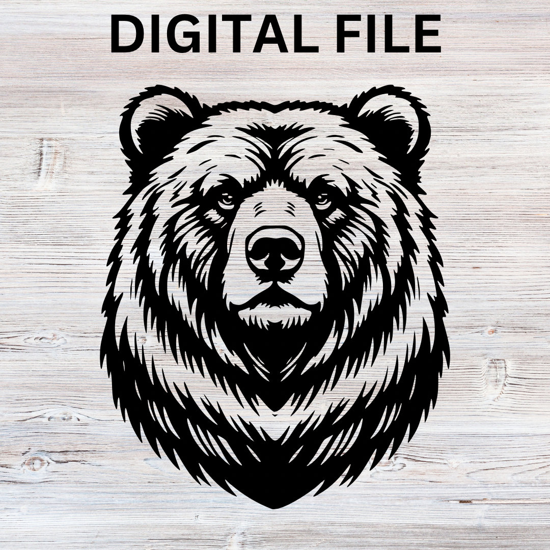Grizzly Bear Portrait - SVG, PNG, JPEG - Etsy
