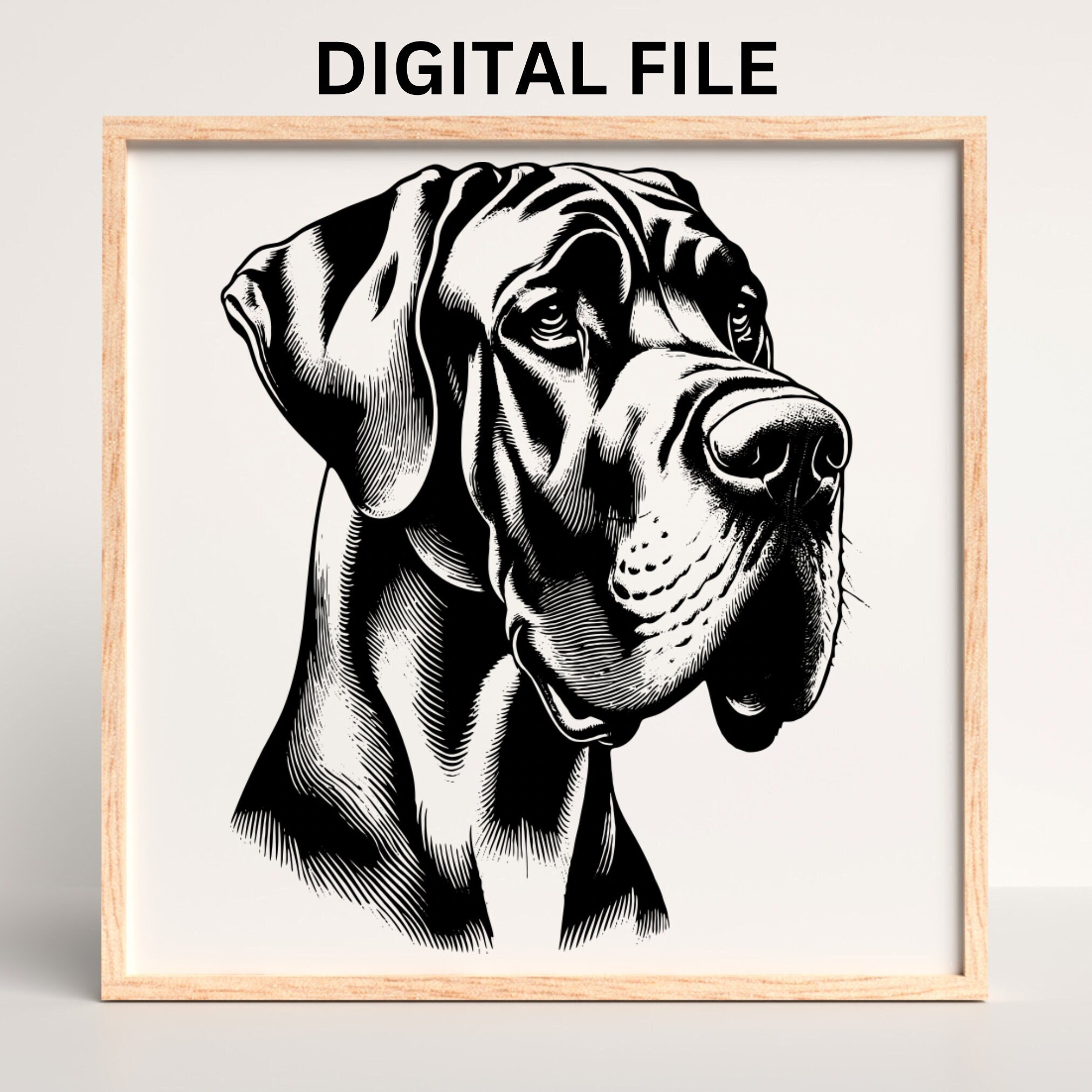 Great Dane Portrait - Dog - SVG, PNG, JPEG - Etsy