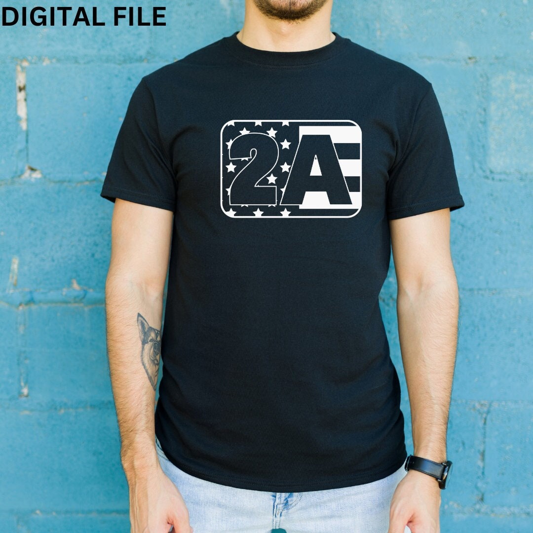 2A - Second Amendment Outline - American Flag Theme - SVG, PNG, JPEG - Etsy