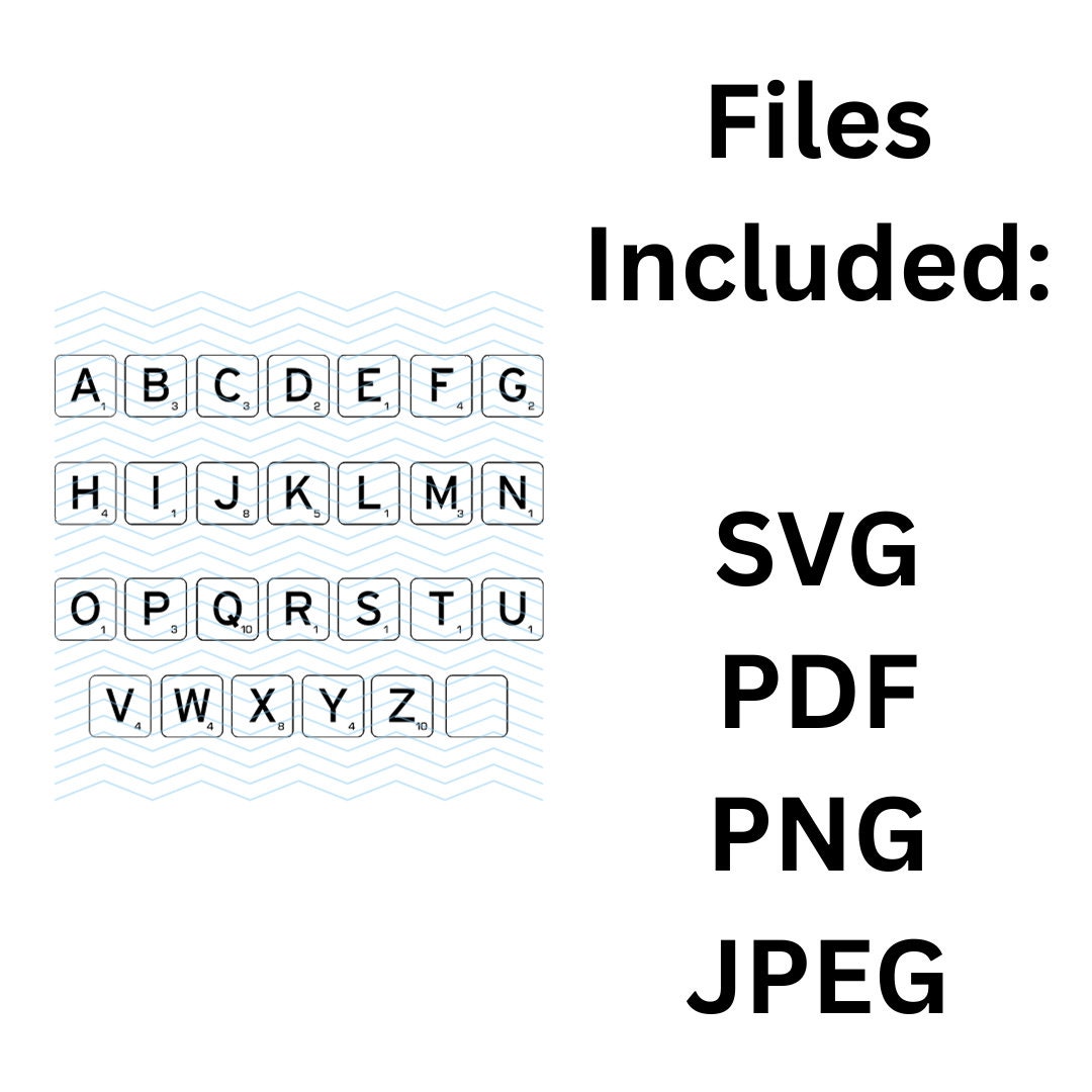 Scrabble Letter Tiles - Full Alphabet - SVG, PNG, JPEG - Etsy