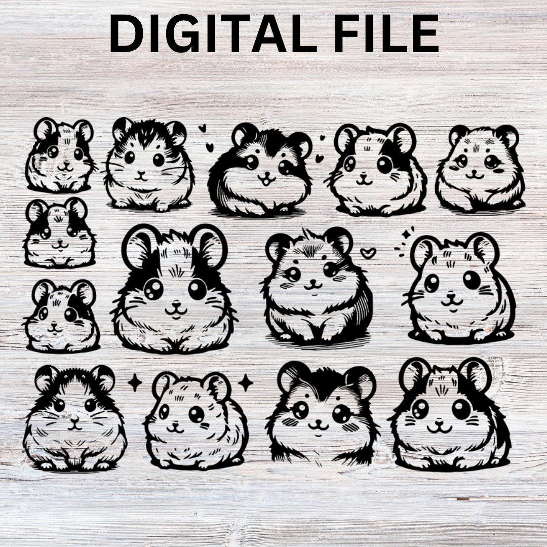 Cute Hamster Pack - Kawaii - SVG, PNG, JPEG - Etsy