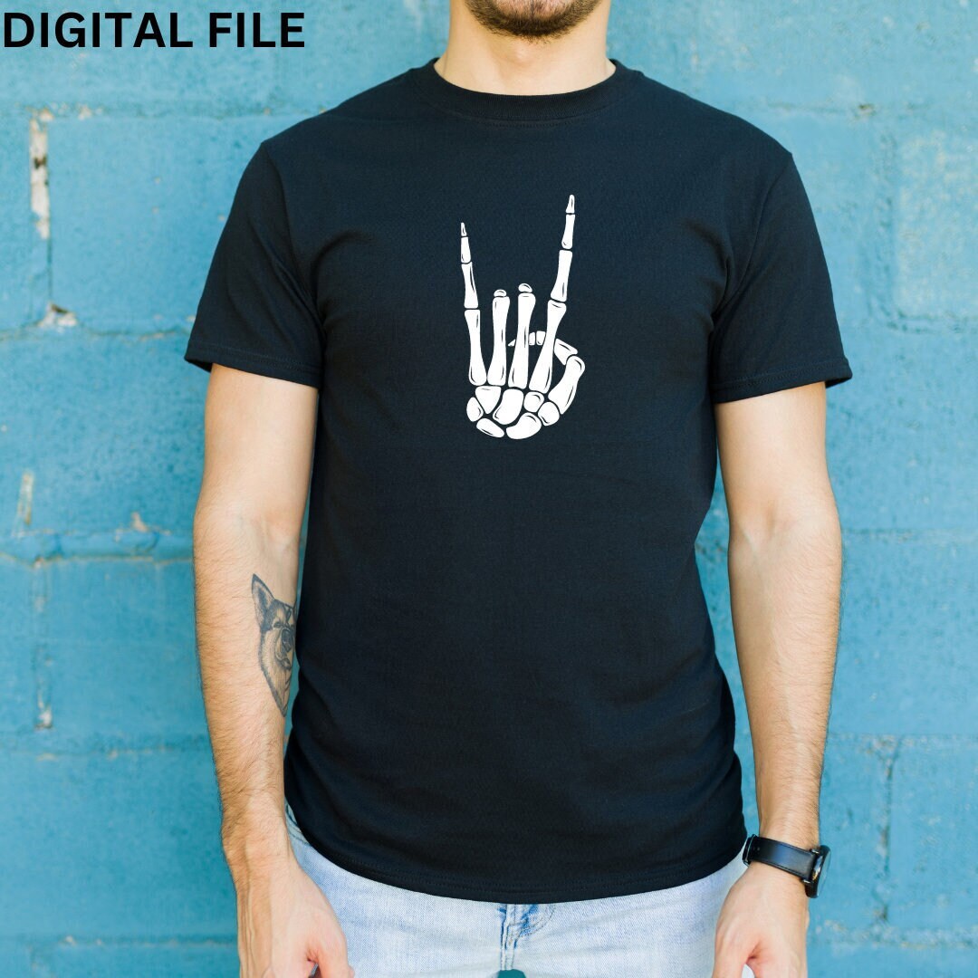 Rock on Skeleton Hand - SVG, PNG, JPEG - Etsy