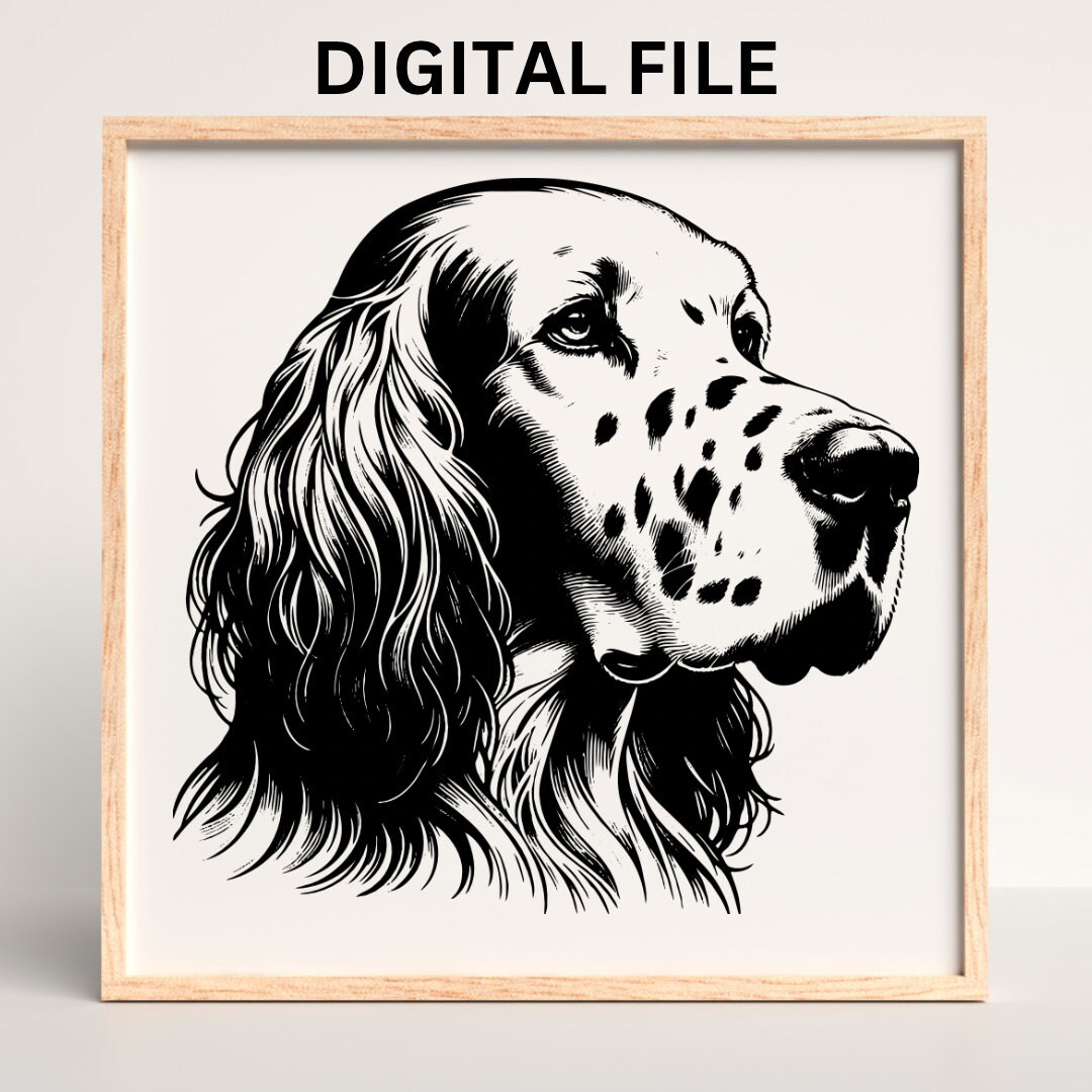 English Setter Portrait - Dog - SVG, PNG, JPEG - Etsy