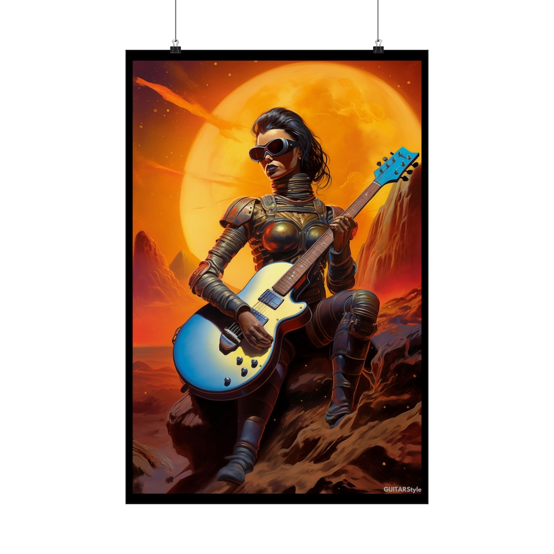 Science Fiction Guitarist Poster 3, Guitar Art, Heavy Metal, Musician ...
