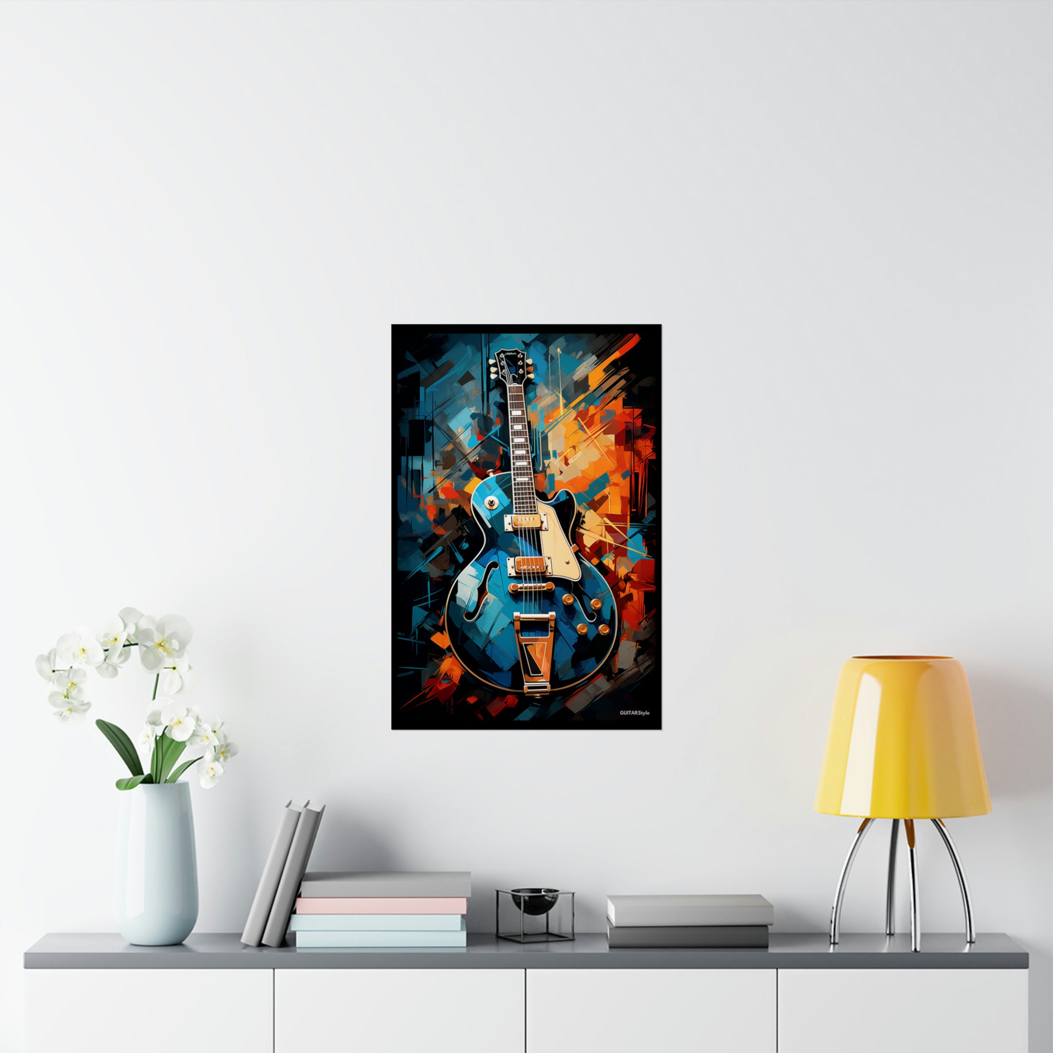 Abstract Guitar Poster Digital Download Guitar Art for Musician Gift ...