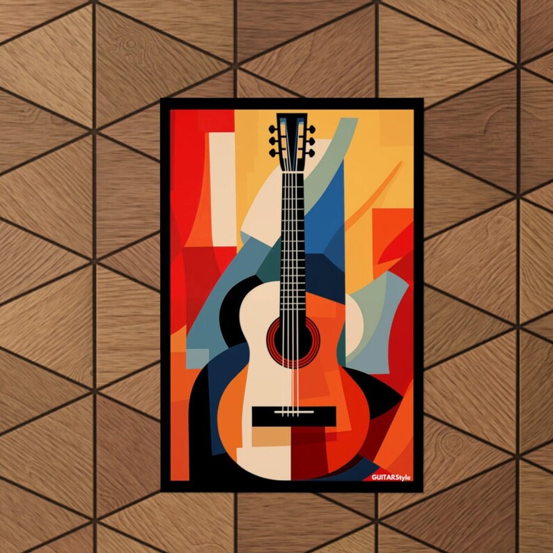Classical Guitar Poster for Guitar Player Wall Art Abstract Art Guitar ...