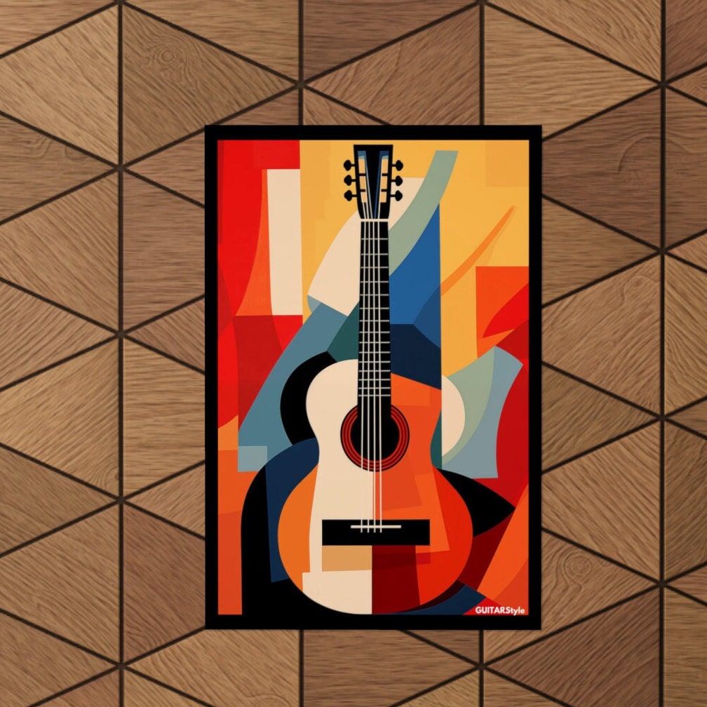 Classical Guitar Poster for Guitar Player Wall Art Abstract Art Guitar ...