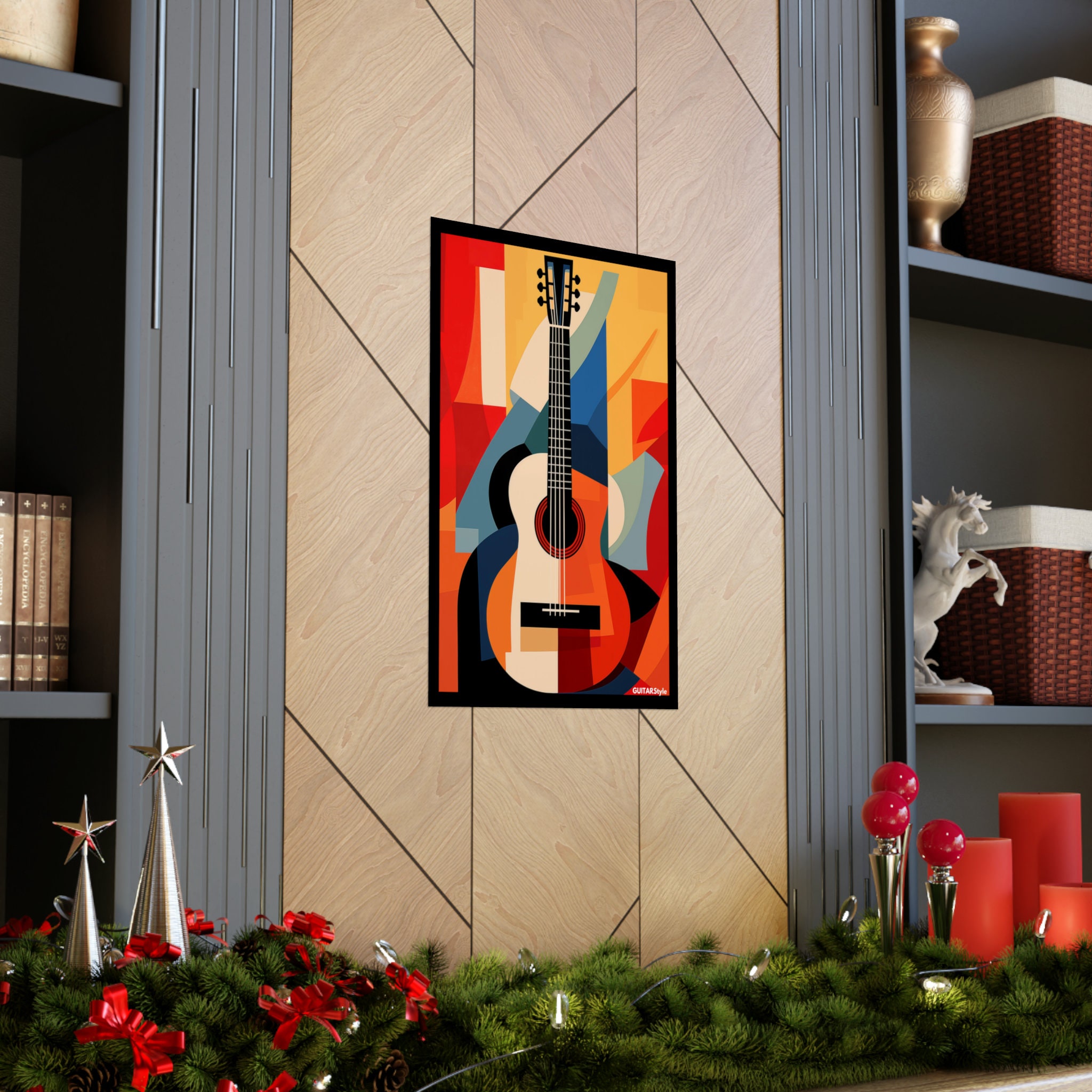 Classical Guitar Poster for Guitar Player Wall Art Abstract Art Guitar ...