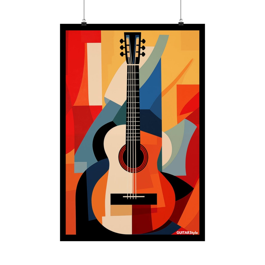 Classical Guitar Poster for Guitar Player Wall Art Abstract Art Guitar ...