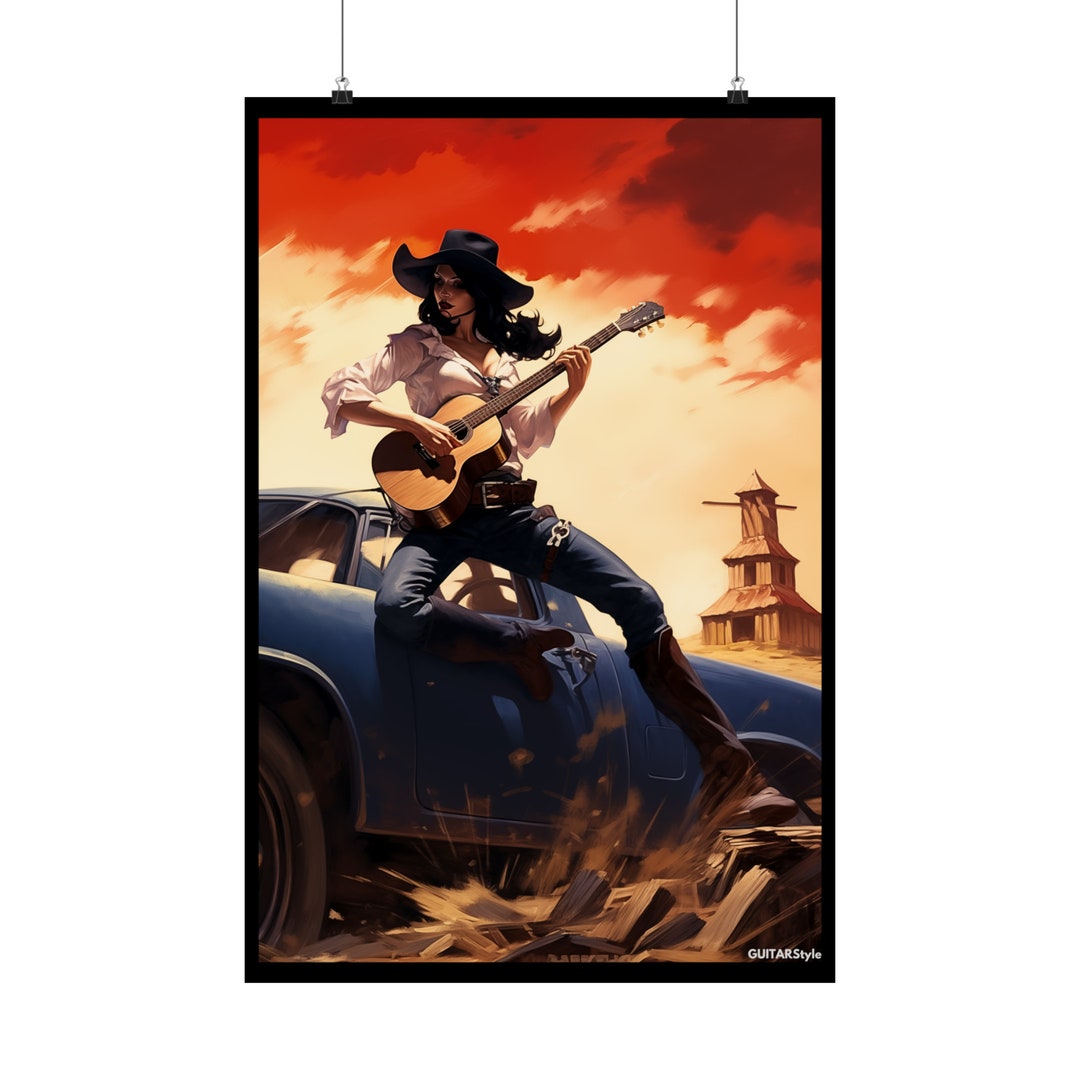 Country Guitarist Poster Digital Download Country Music Art for ...