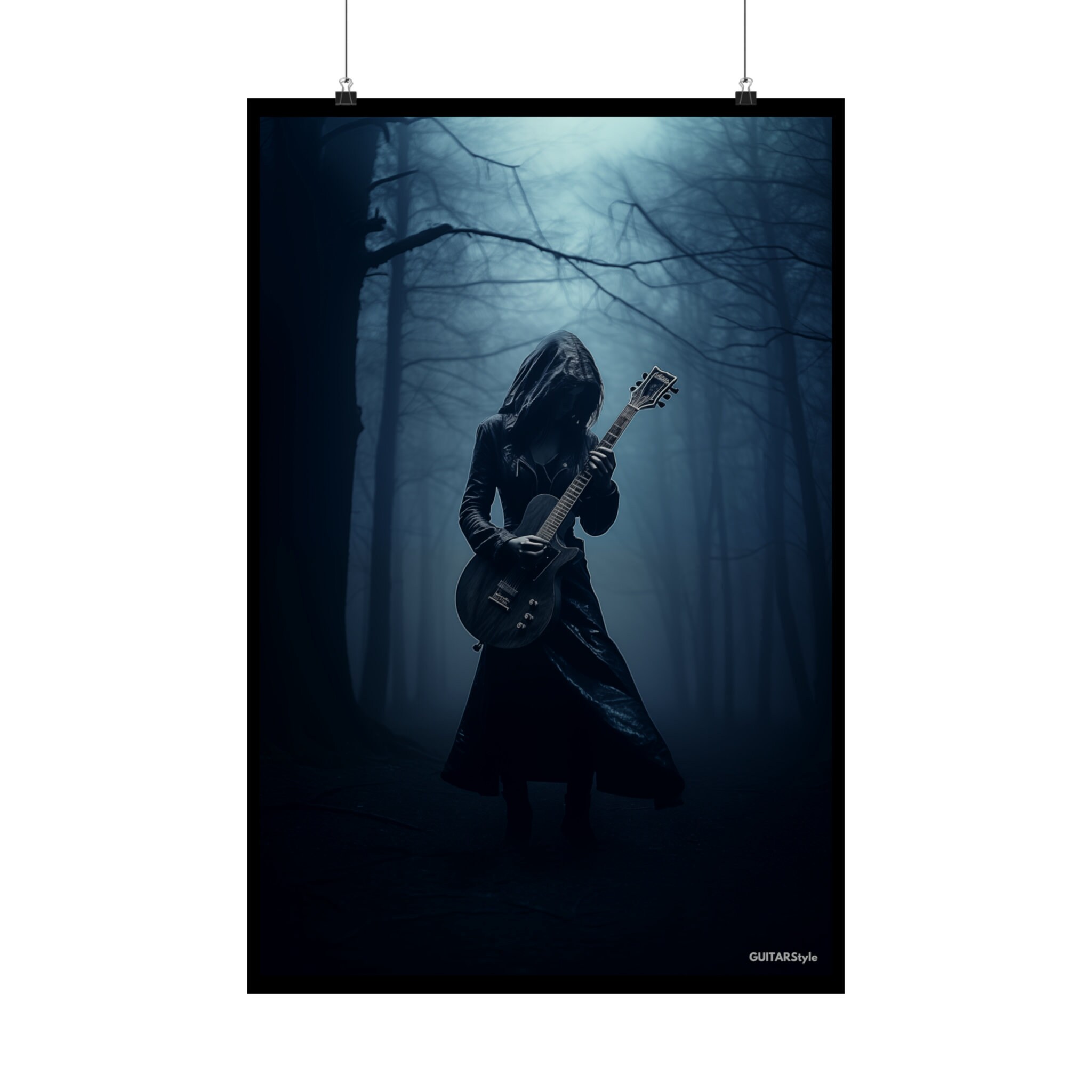 Heavy Metal Poster Guitar Art for Heavy Metal Fan Forest Woman Poster ...
