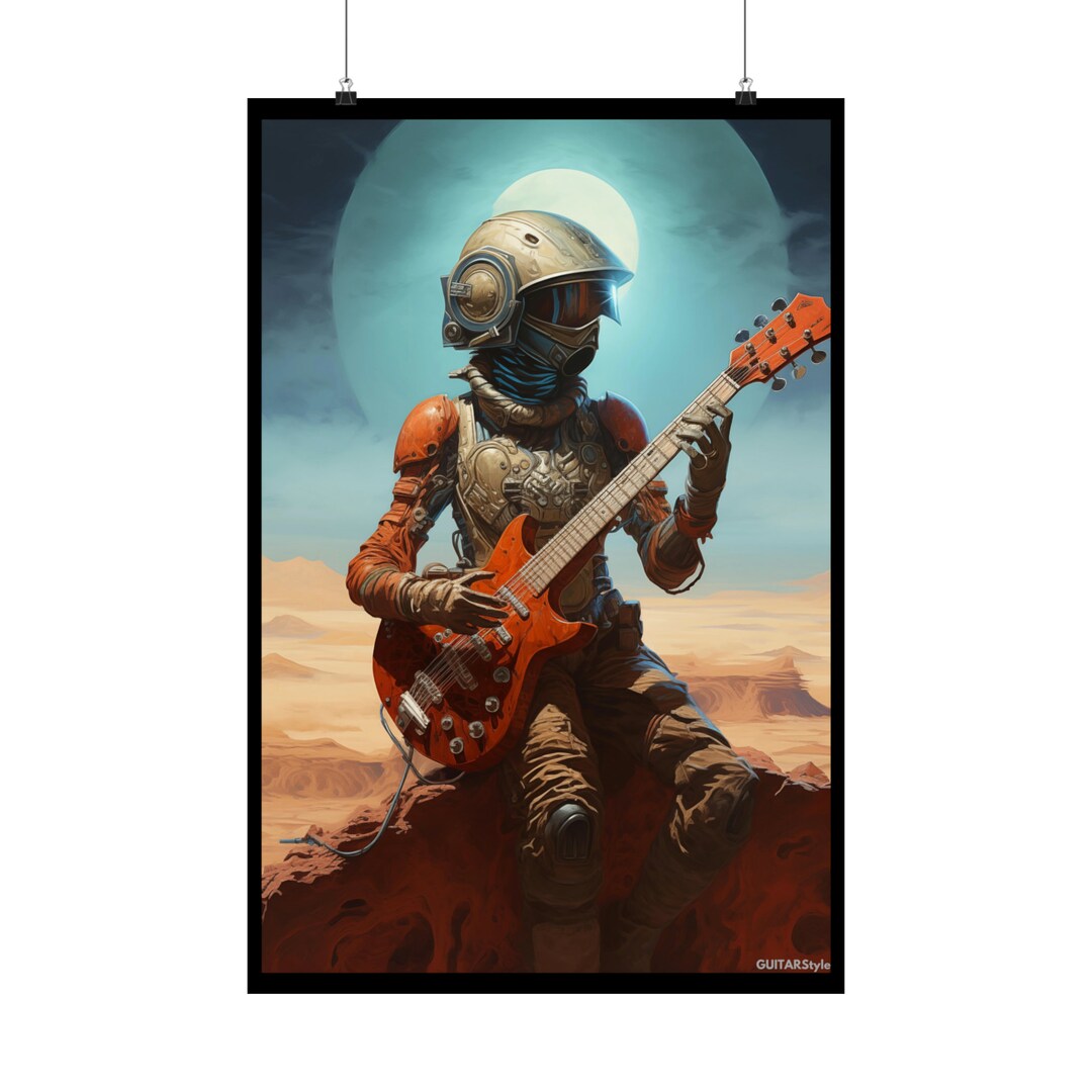 Science Fiction Poster Guitar Art Digital Download Musician Wall Art ...