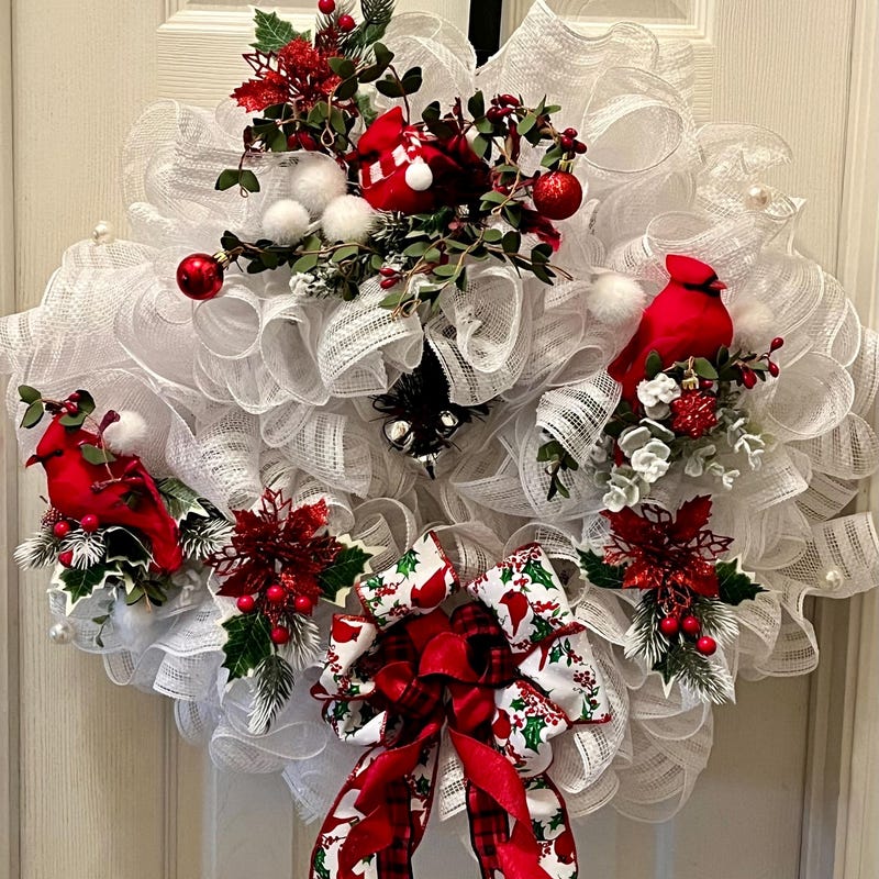 Cardinal Wreath - Etsy