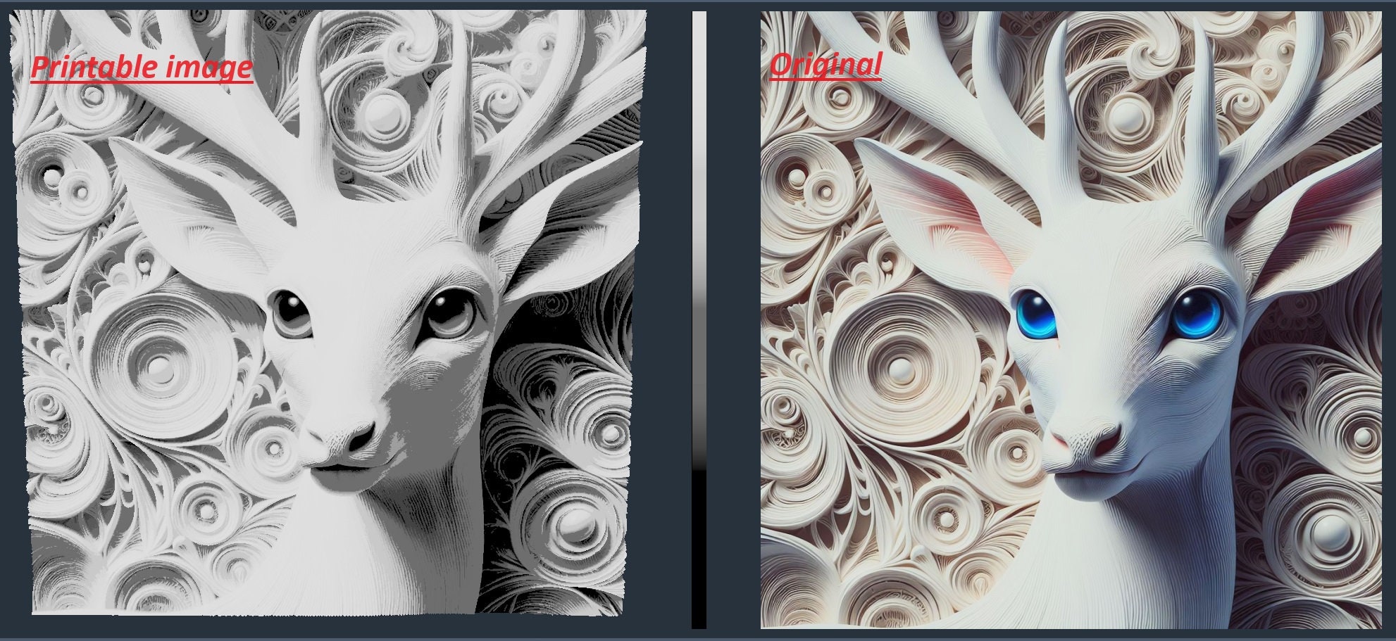 Deer Stl Hueforge 3D Printed Hueforge Prints Art Hueforge Stl Print ...