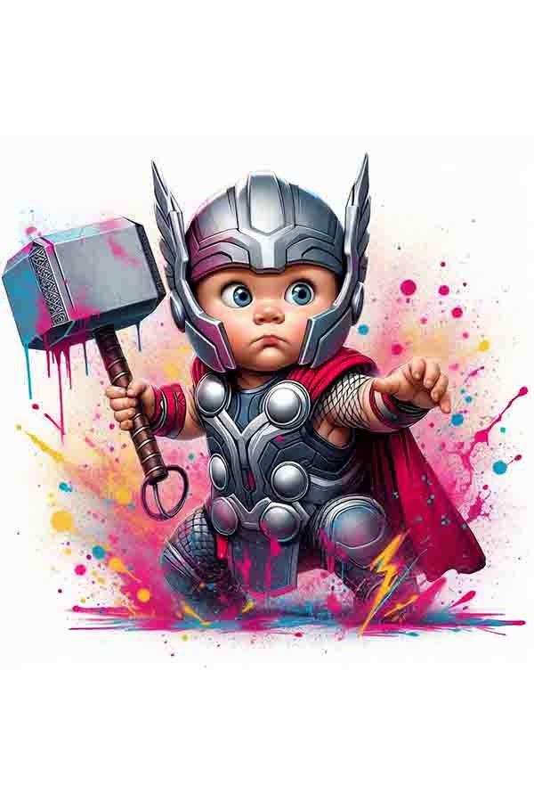 Baby Thor Colour Splash. Wall Art Digital Art Home & Office Art ...
