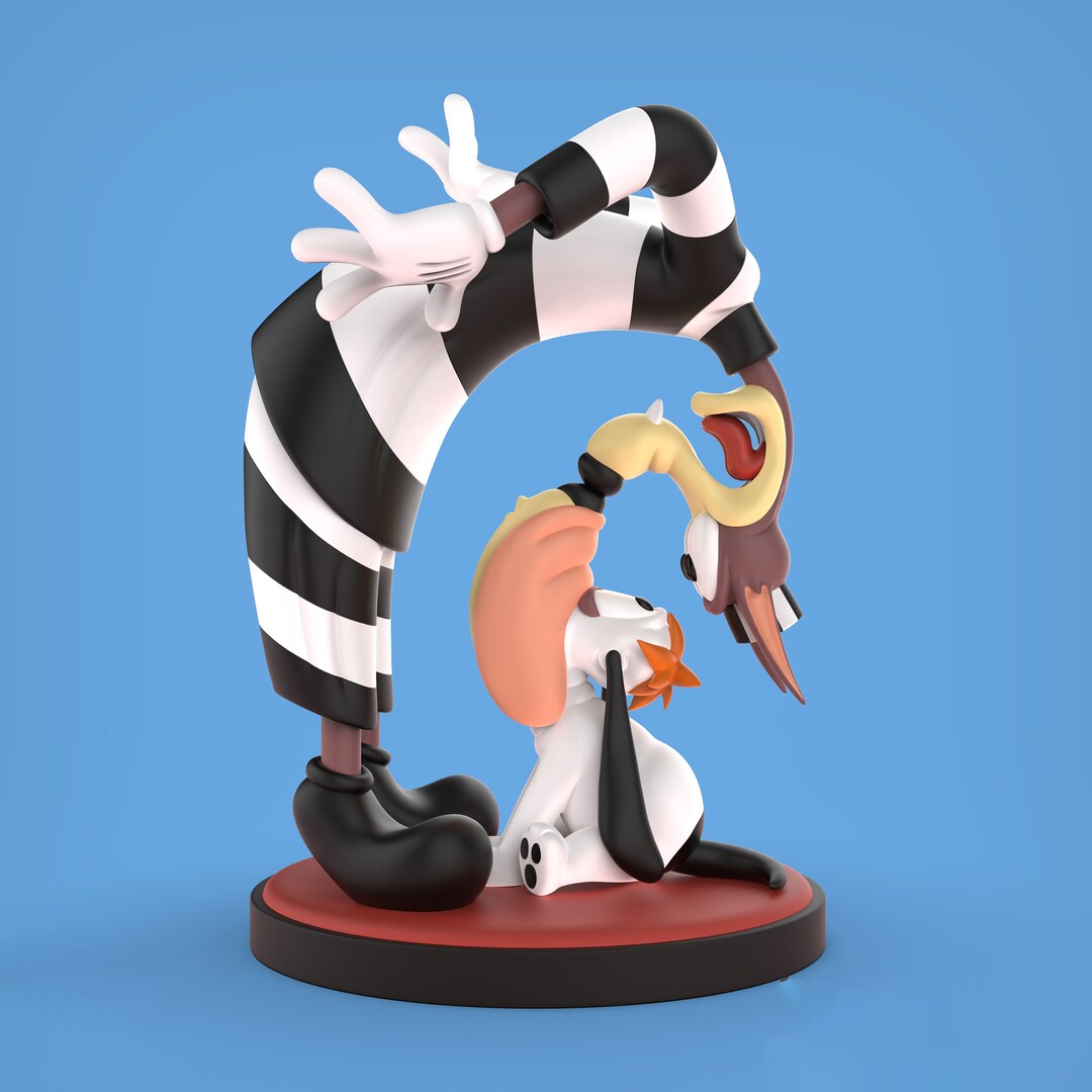 Droopy and the Wolf Fanart 3d Printed Hand Painted Figure Hand Made Statue 3D Printing High ...