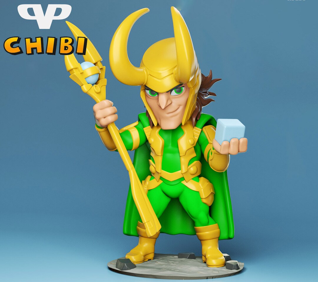 Loki Chibi 3d Printed Hand Painted Fanart Figure Loki Hand Made Statue ...