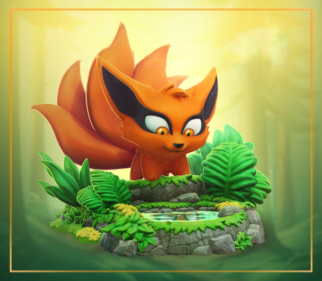 Kurama Naruto 3d Printed Hand Painted Figure Fanart Kurama Naruto Hand ...