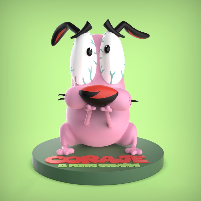 Courage the Cowardly Dog Fanart 3d Printed Hand Painted Figure Courage ...