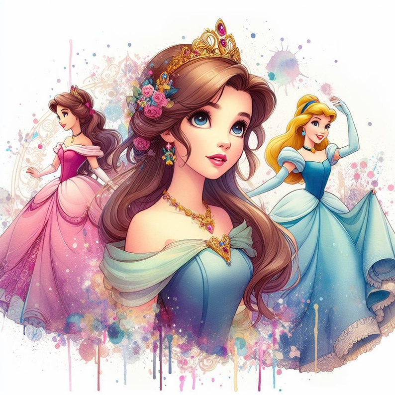 Girl Princess Theme Room Decor Princess Wall Art Colorful Princess ...