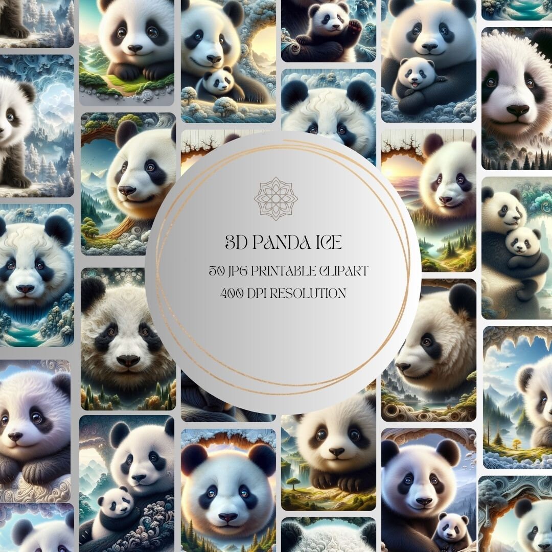 3D Panda Theme Room Décor 3d Panda Wall Art Colourful 3d Panda Décor 3d ...