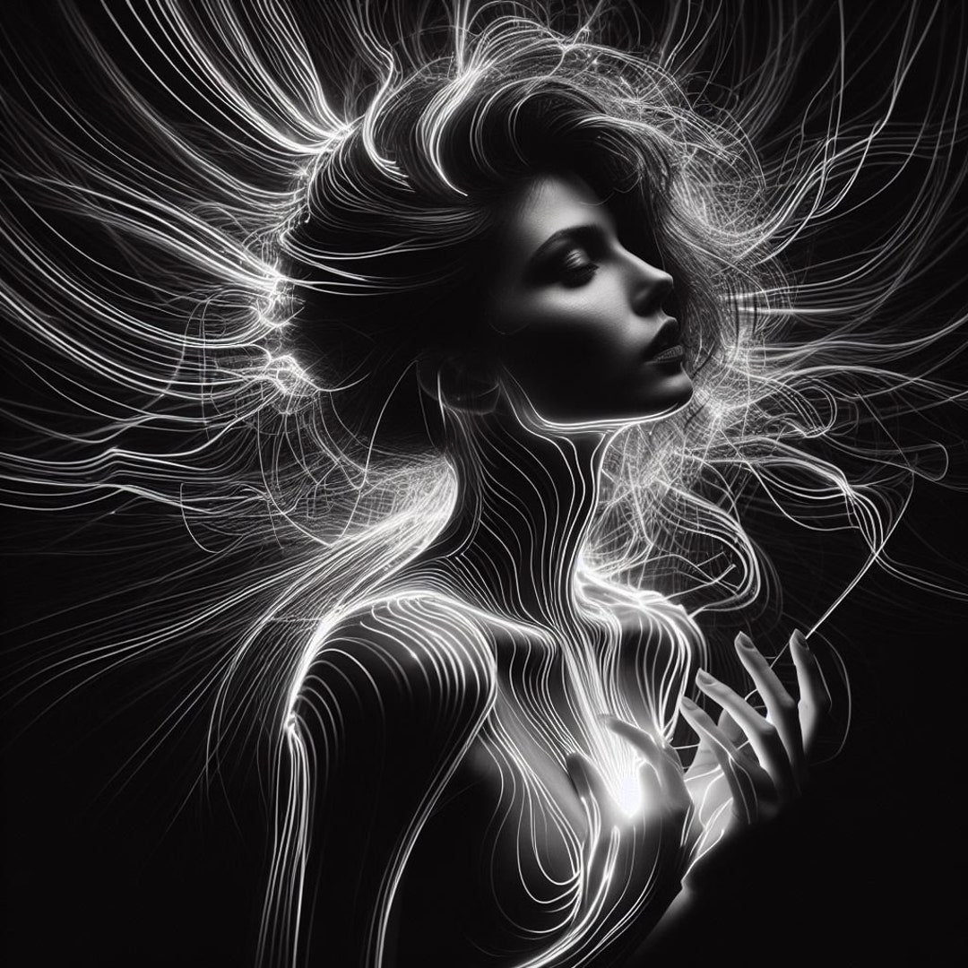 Lighting Woman Hueforge Stl File 3d Printed Wall Art Décor 3d Filament ...