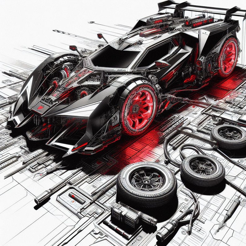 Cyber Car Stl Hueforge 3D Printed Hueforge Prints Art Hueforge Stl ...