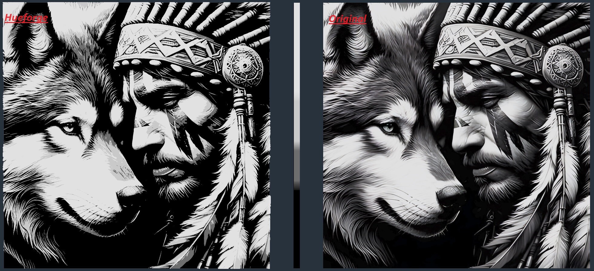 Warrior With Wolf, Hueforge Stl,3d Printed Hueforge Prints Art ...