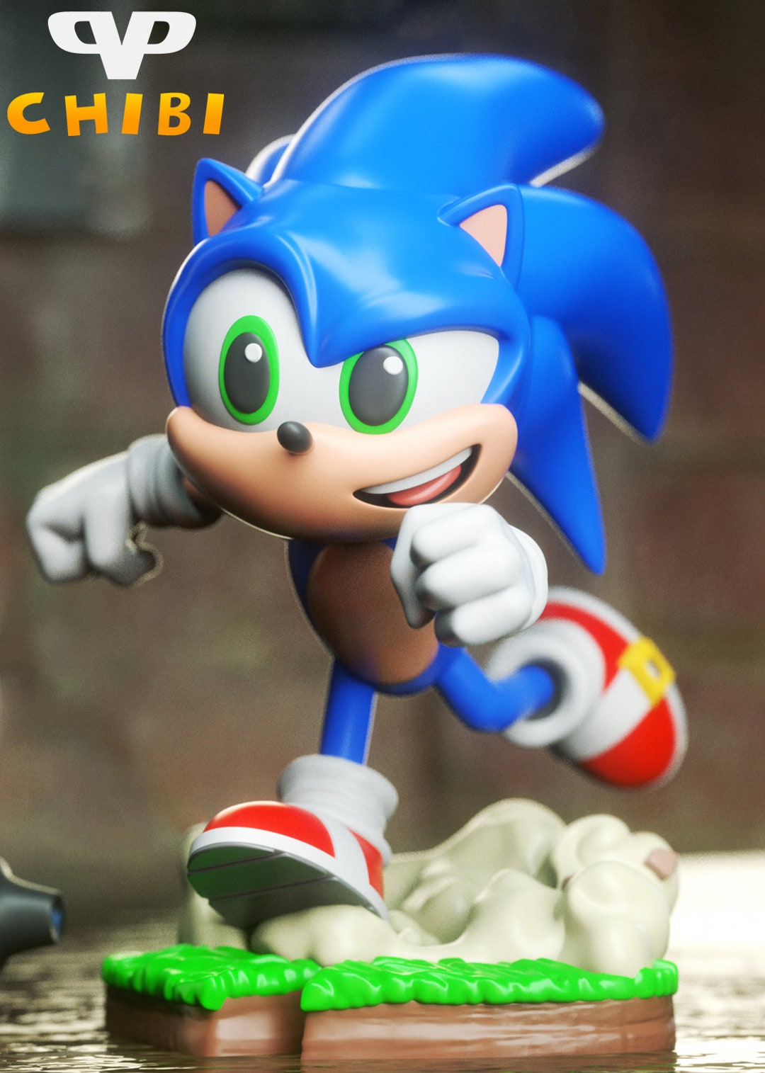 Sonic Chibi Fanart 3d Printed Hand Painted Figure Sonic Hand Made ...