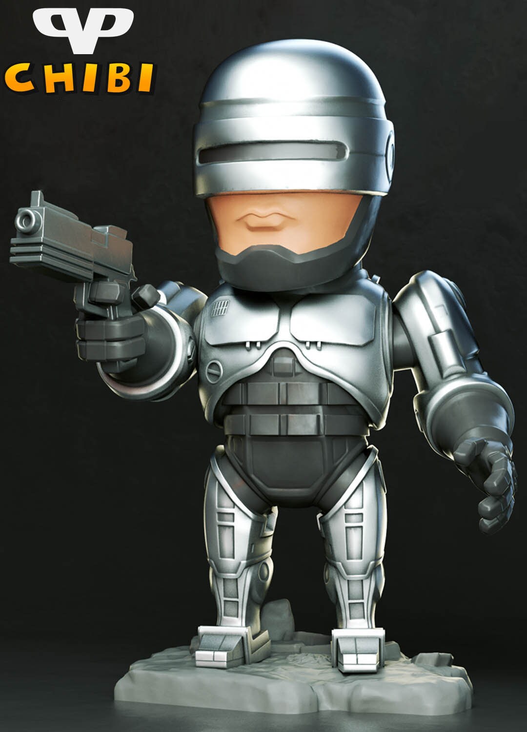 Robocop Chibi Fanart 3d Printed Hand Painted Figure Robocop Hand Made ...