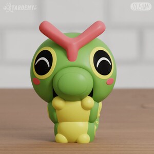 Caterpie 3d Printed Hand Painted Figure Fanart Caterpie Hand Made ...