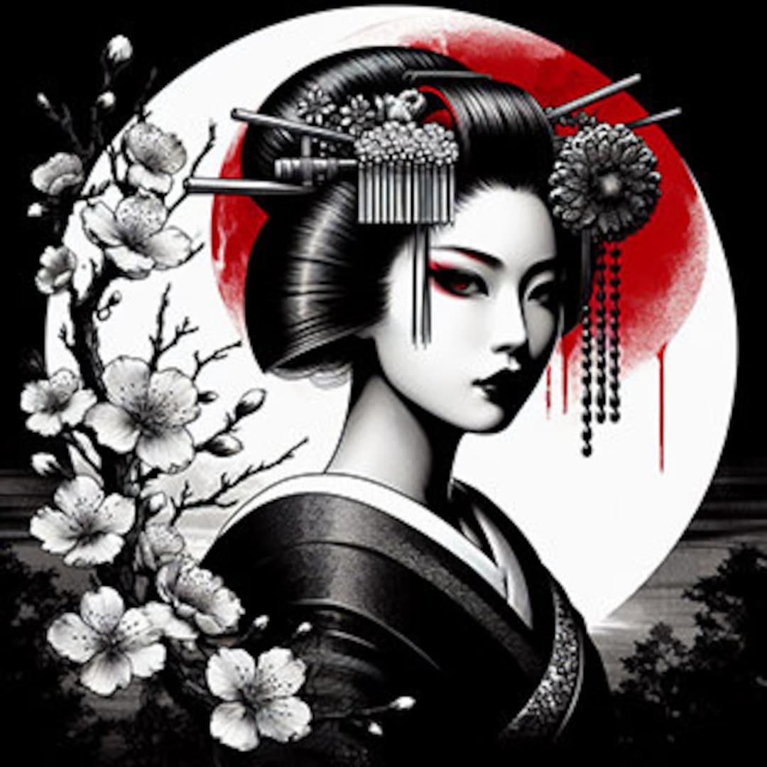 Geisha Hueforge Stl File Geisha 3d Printed Geisha Wall Art Décor Geisha ...