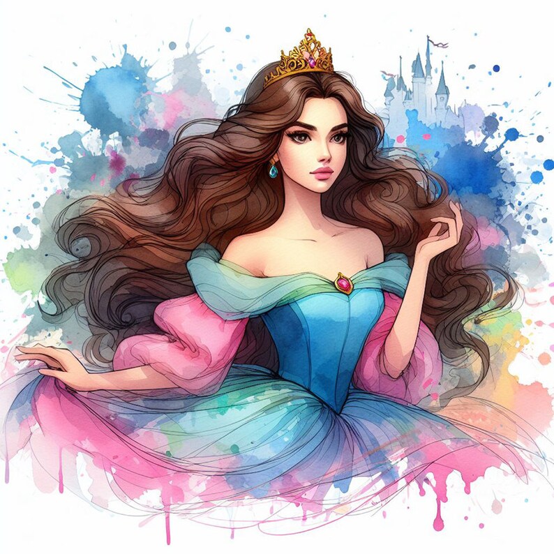 Girl Princess Theme Room Decor Princess Wall Art Colorful Princess ...