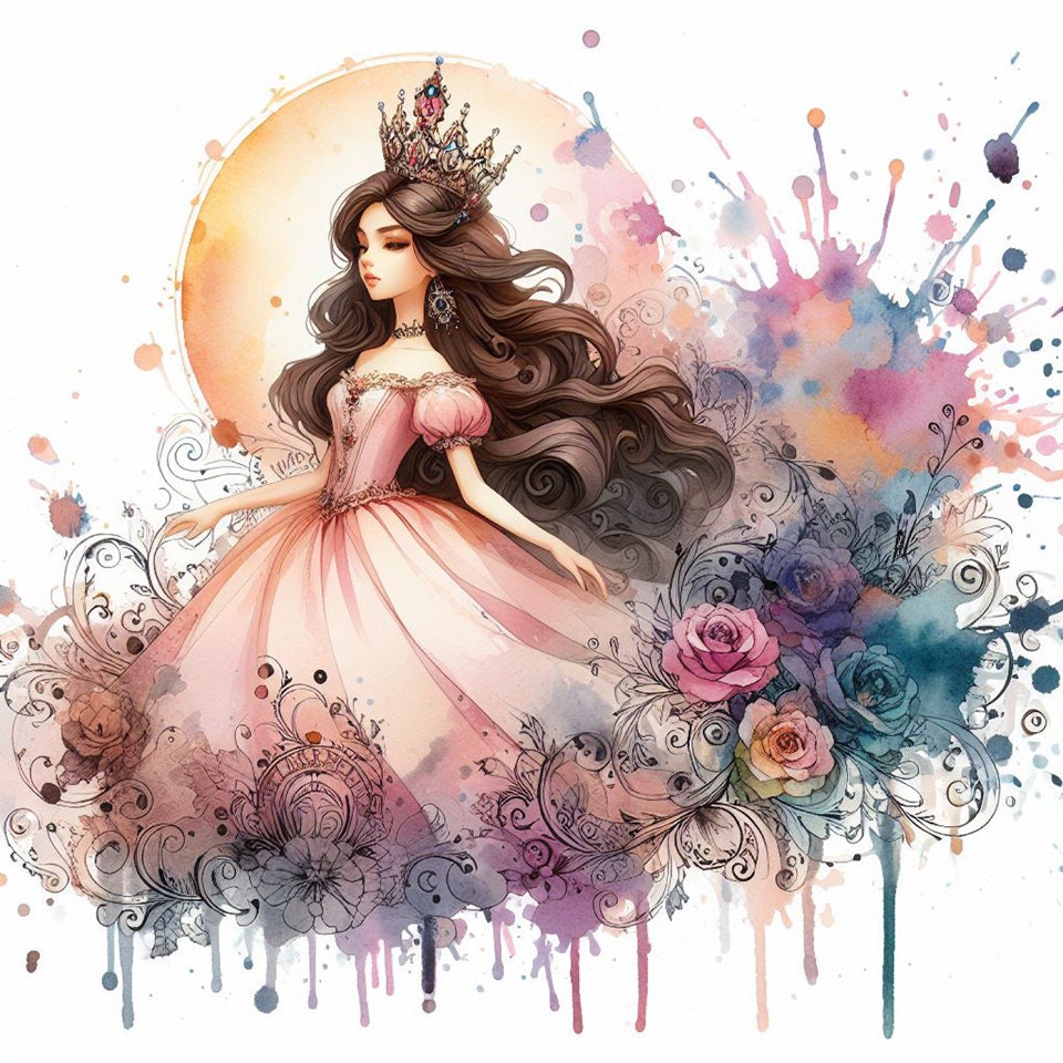 Girl Princess Theme Room Decor Princess Wall Art Colorful Princess ...