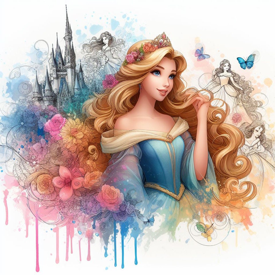 Girl Princess Theme Room Decor Princess Wall Art Colorful Princess ...