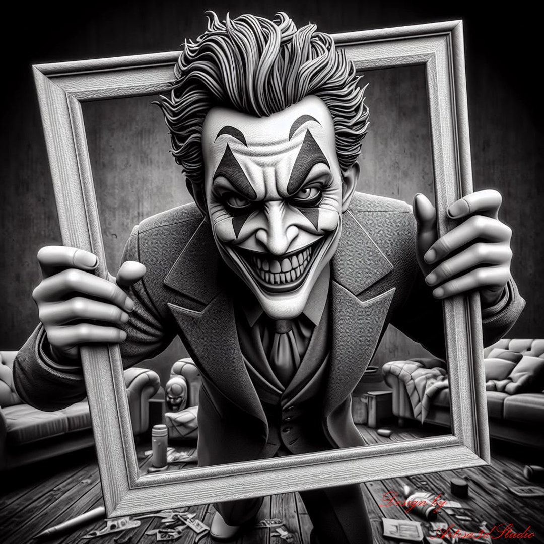 Jocker Hueforge Stl File Joker 3d Printed Jocker Wall Art Décor Joker ...