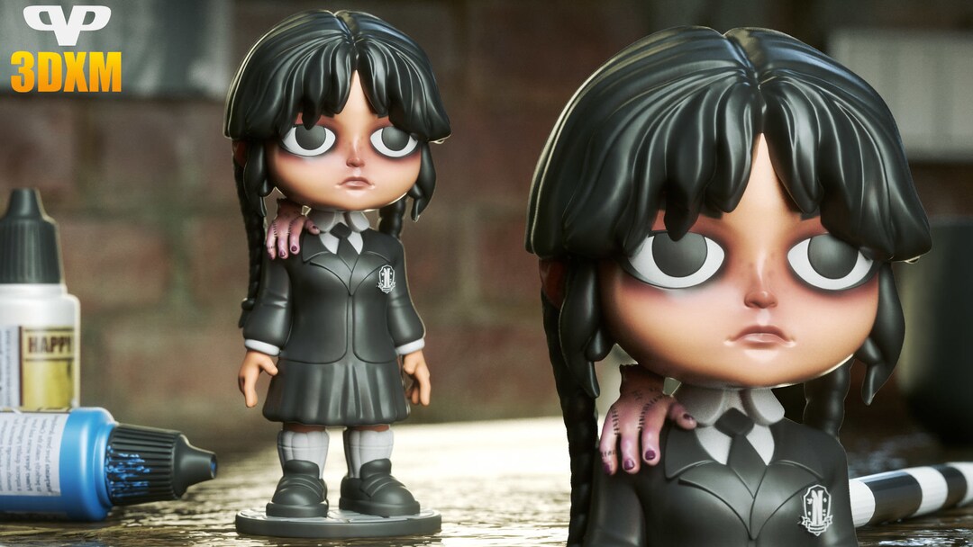 Wednesday Addams Chibi / 3d Printed / Collectible / Chibi STL - Etsy