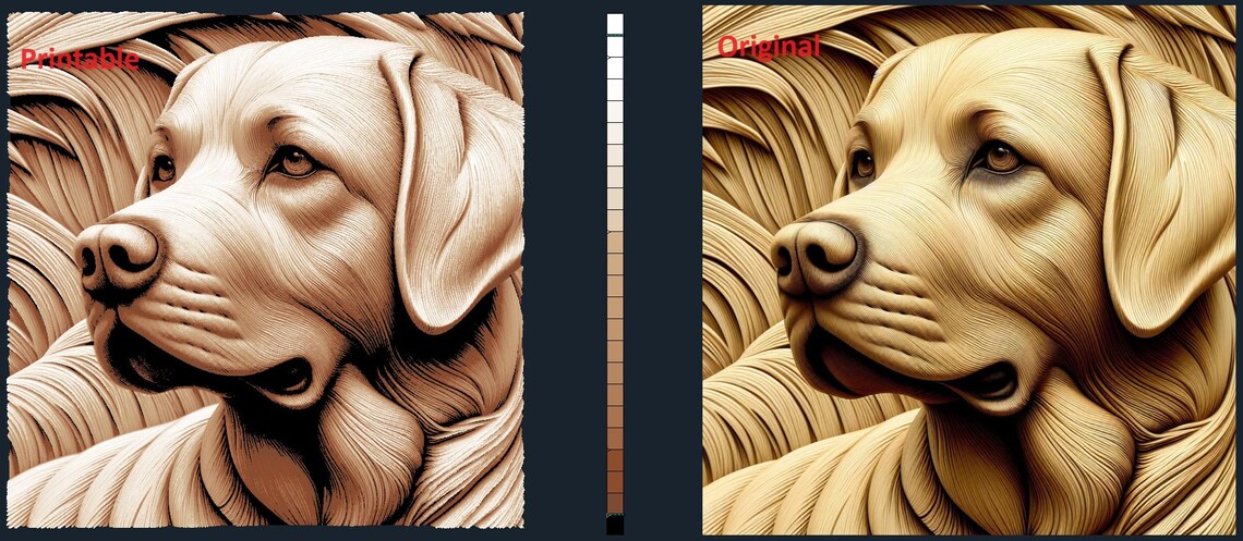 Wood Labrator Hueforge Stl File Labrator 3d Printed Labrator Wall Art ...